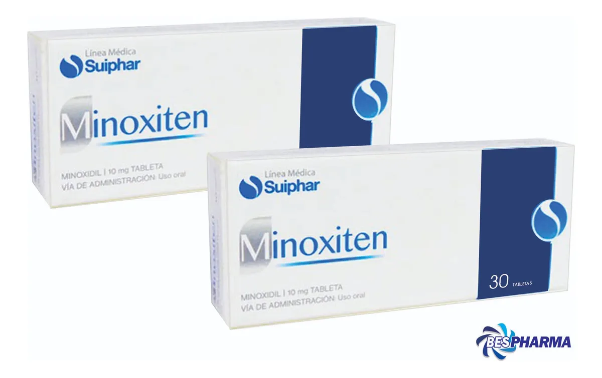 Minoxidil Crecimiento Capilar MINOXITEN SUIPHAR 2 Cajas X 30 Tab ...