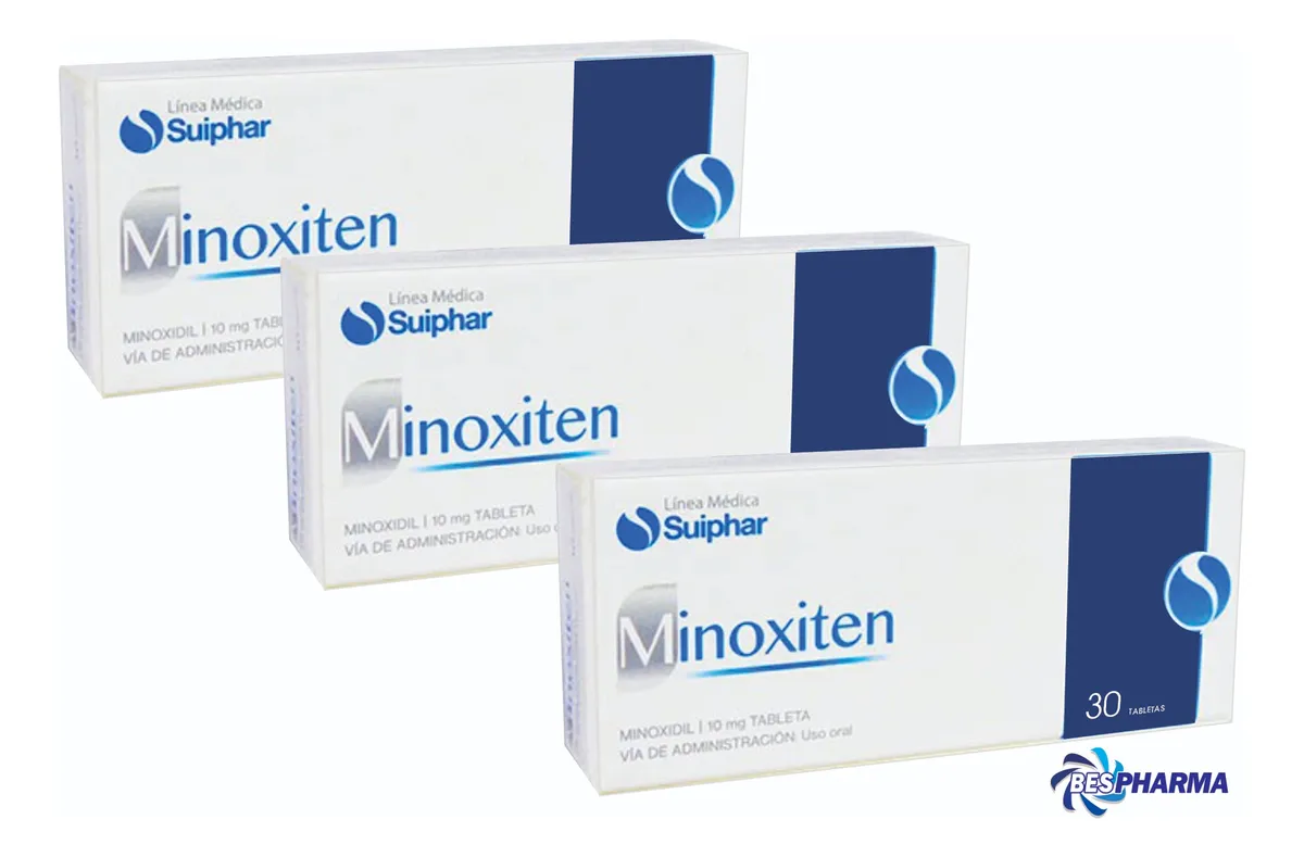 Minoxidil Crecimiento Capilar MINOXITEN SUIPHAR 3 Cajas X 30 Tab ...